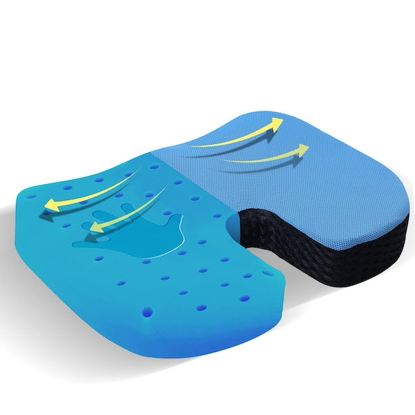 Seat Cushion & Lumbar Support Pillow Combo - Gel Chair Cushions – Grin ...
